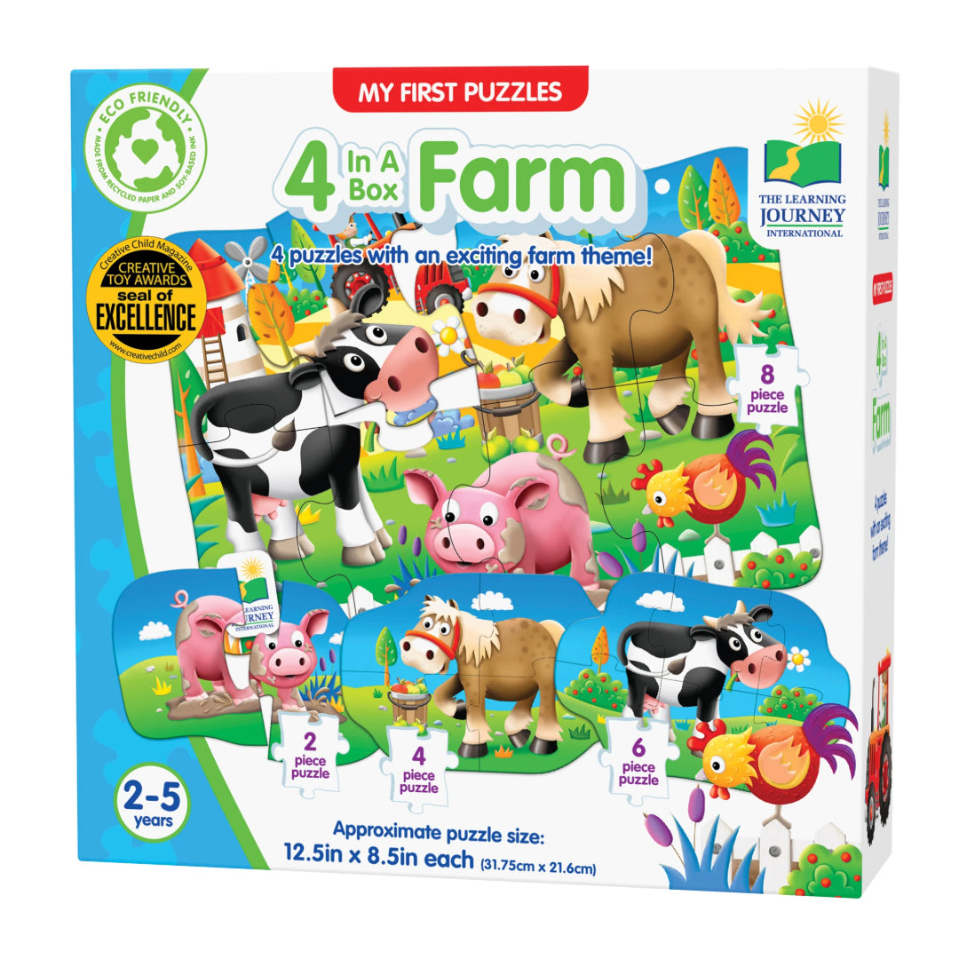 University Games My First Puzzle Sets 4 In A Box Jigsaw Puzzles - Farm ...