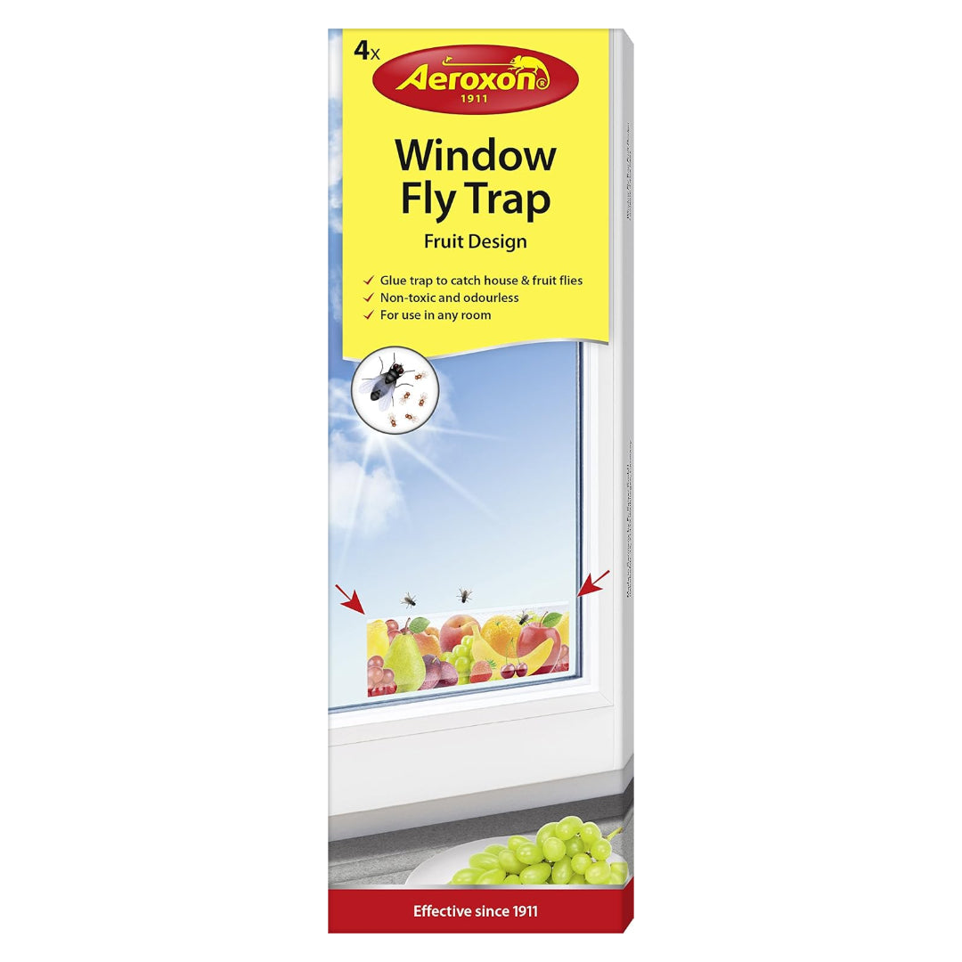 Aeroxon Window Fly Trap Stickers Pack of 4 - Fruit Design | AX05 – Heavins