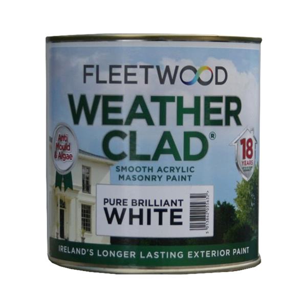 Fleetwood 1 Litre Weatherclad Masonry Paint - Brillant White | XWC01BW ...