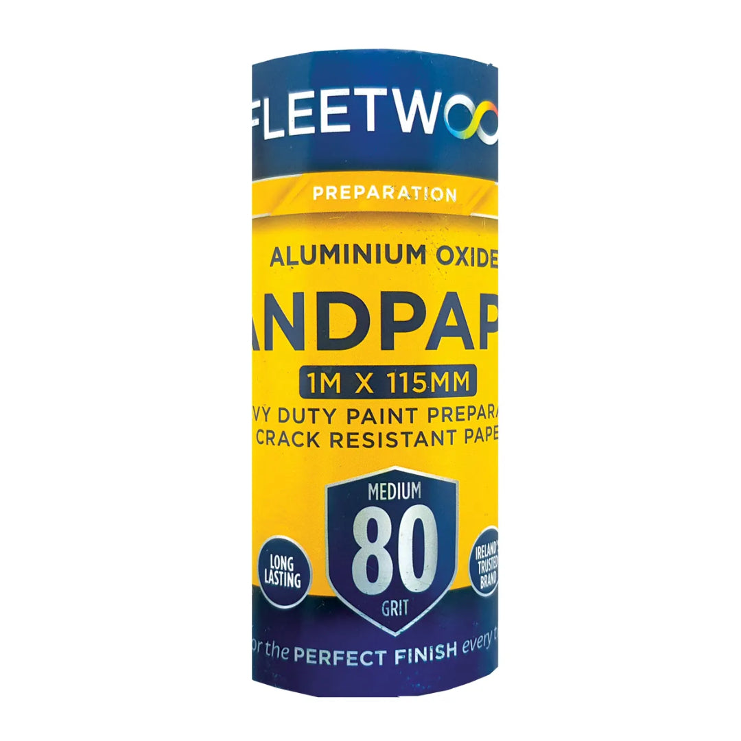 Fleetwood Sandpaper 80 Grit 1 Metre Roll | SANR1G80 – Heavins