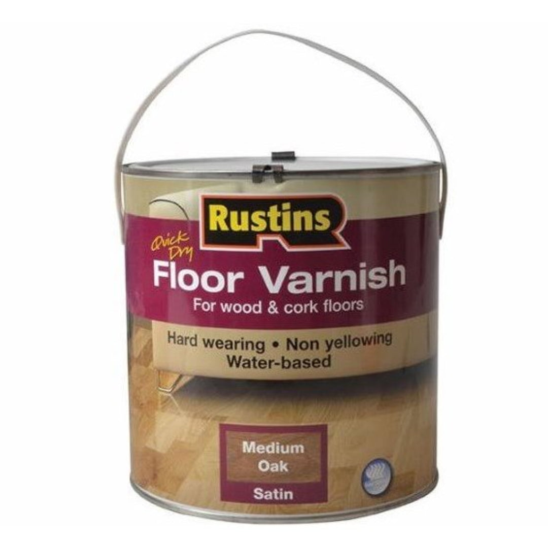 Rustins Quick Drying Floor Varnish Satin 2.5 Litre - Medium Oak | R690 ...