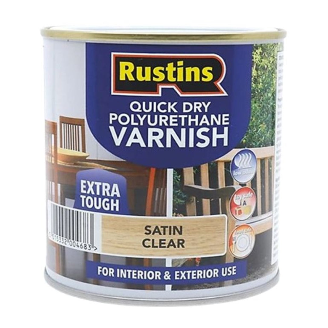 Rustins Quick Drying Polyurethane Varnish Satin 500ml - Clear | R69500 ...