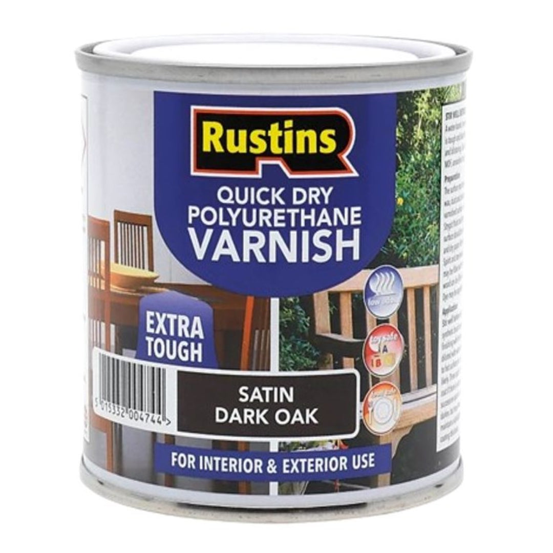 Rustins Quick Drying Polyurethane Varnish Satin 1 Litre - Dark Oak | R ...