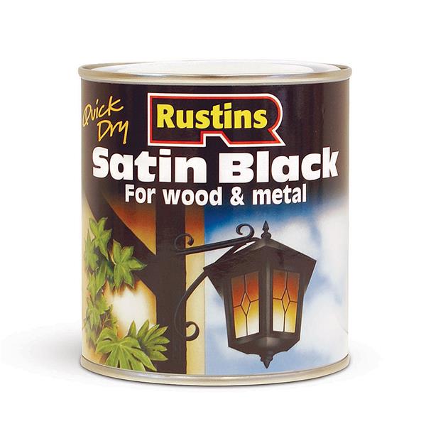 Rustins 250ml Satin Wood & Metal Paint - Black | R900001 – Heavins