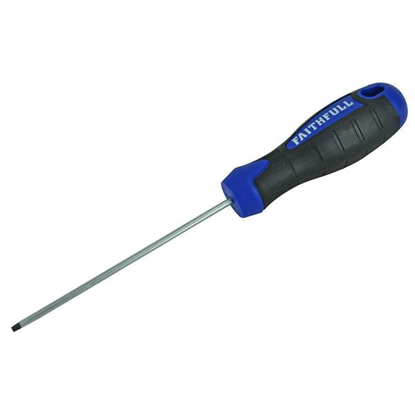 Faithfull Soft Grip Screwdriver Flared Slotted Tip 5.5 x 100mm | FAISD ...