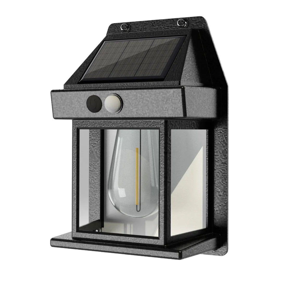 JML Luma Outdoor Solar Wall Lantern - Black | A002300 – Heavins