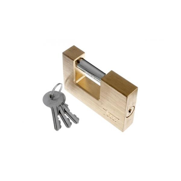 Tessi 90mm Rectangular Brass Shutter Lock Padlock | TEA90 – Heavins