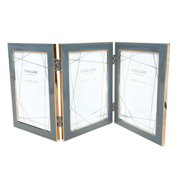 Tara Lane Ella Folding Photo Frame 4 x 6 - Grey / Gold | TL6373 – Heavins