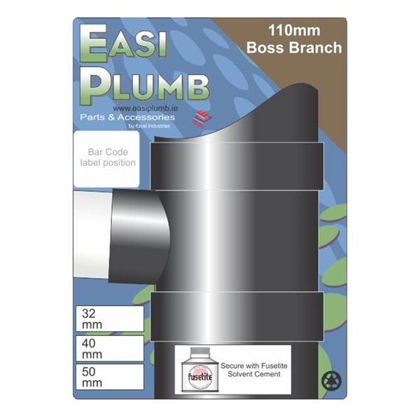 Easi Plumb Boss Branch 32mm x 90 Degree - Black | EPS32BB – Heavins