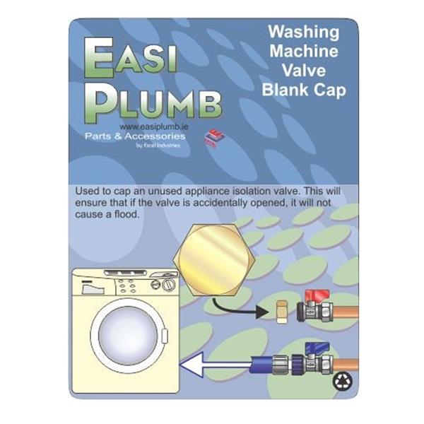 Easi Plumb 3/4" Washing Machine Valve Blank Blanking Cap | EP34WMBC ...