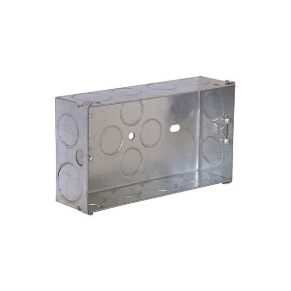 Powermaster 2 Gang 35mm Flush Metal Double Socket Box | 1799-04 – Heavins