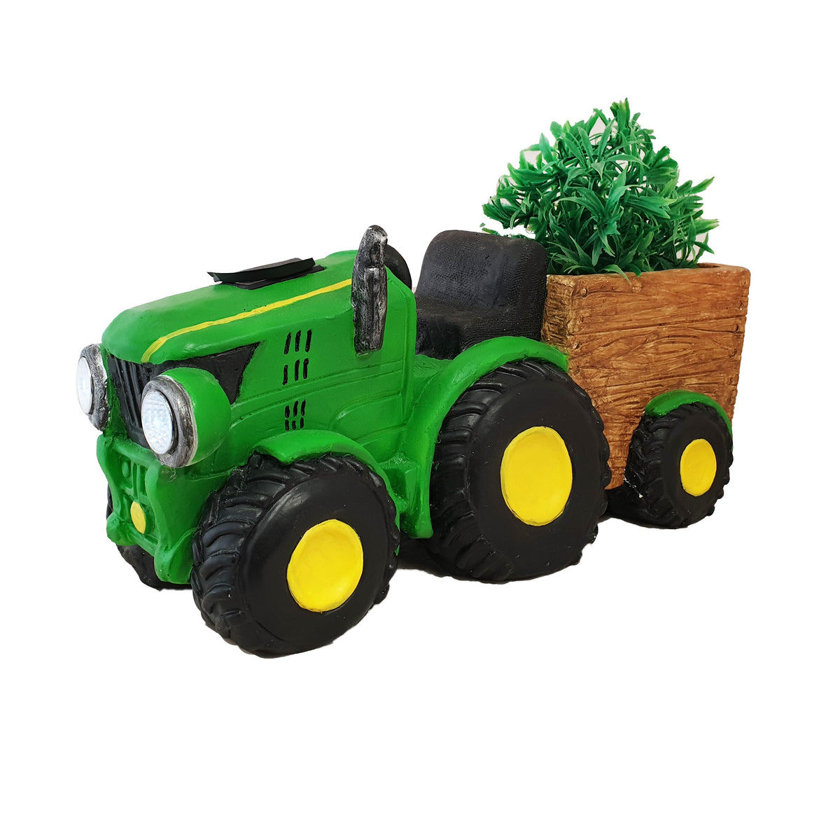 WGP Green Tractor with Trailer Garden Planter and Solar Headlight | G0 ...