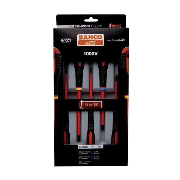 Bahco Insulated Screwdriver Set of 5 SL/PZ | BAHB220015 – Heavins