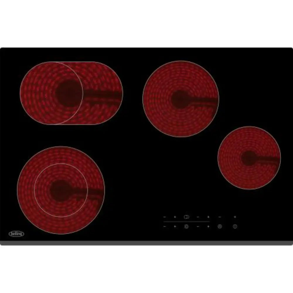 Belling 77cm 4 Ring Electric Ceramic Hob - Black | Heavins