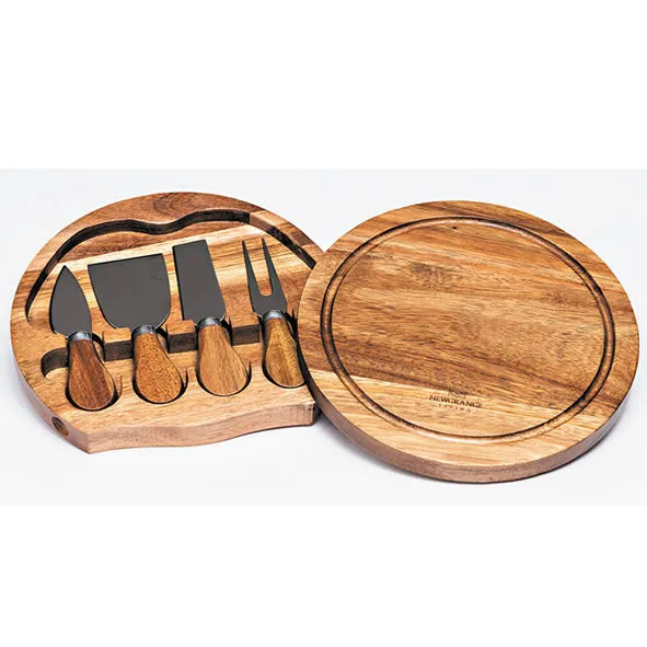 Newgrange Living Cheese Board Round Set with 4 Knives | 500005 – Heavins